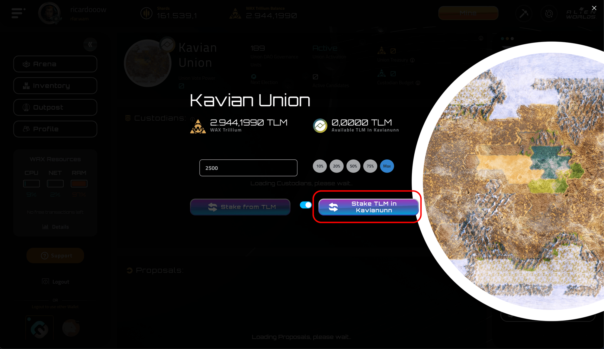Getting Started with Alien Worlds Union DAO's