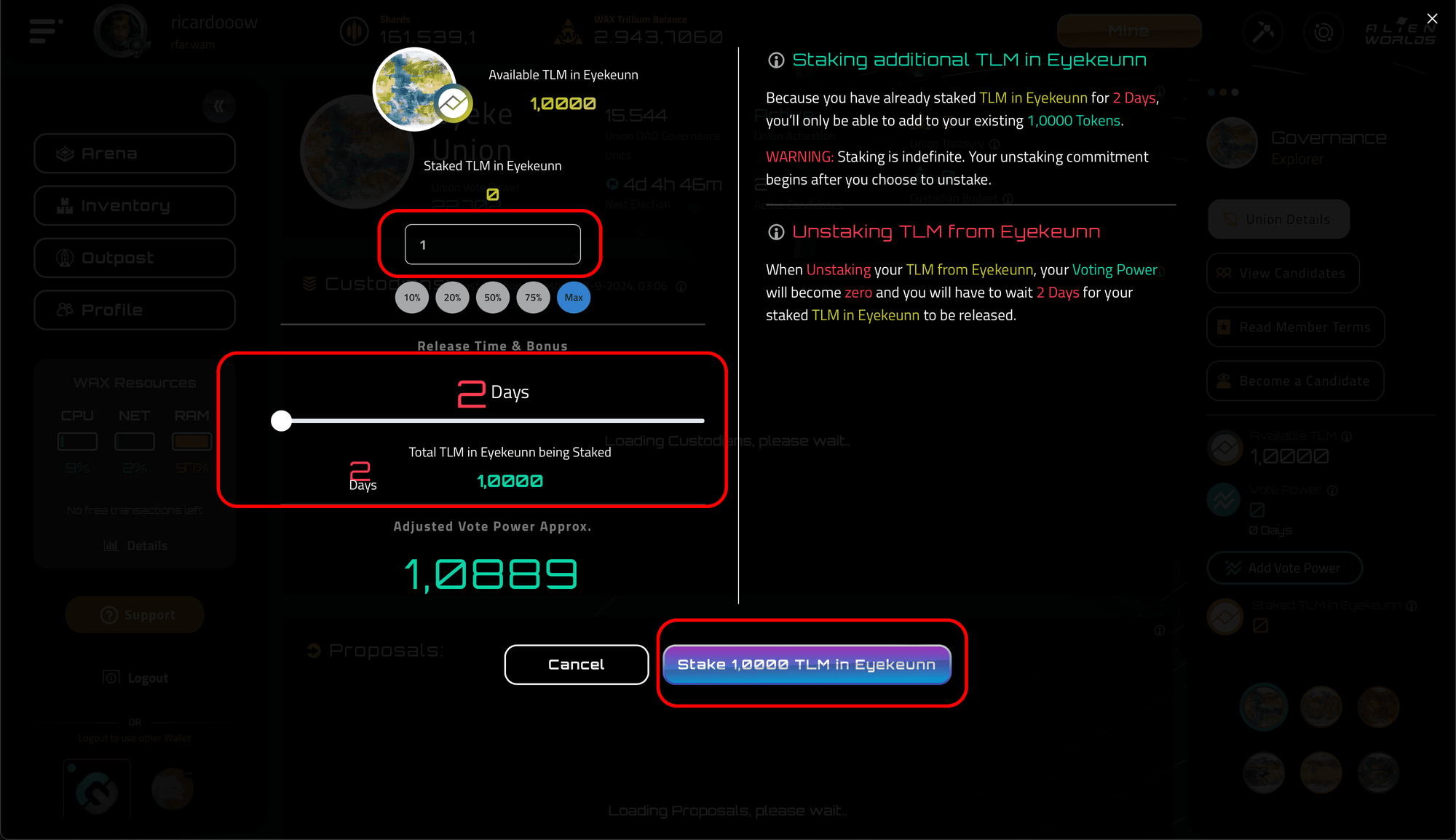 Getting Started with Alien Worlds Union DAO's