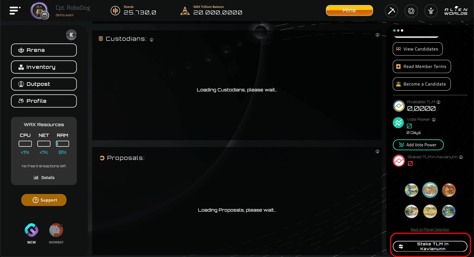 Getting Started with Alien Worlds Union DAO's