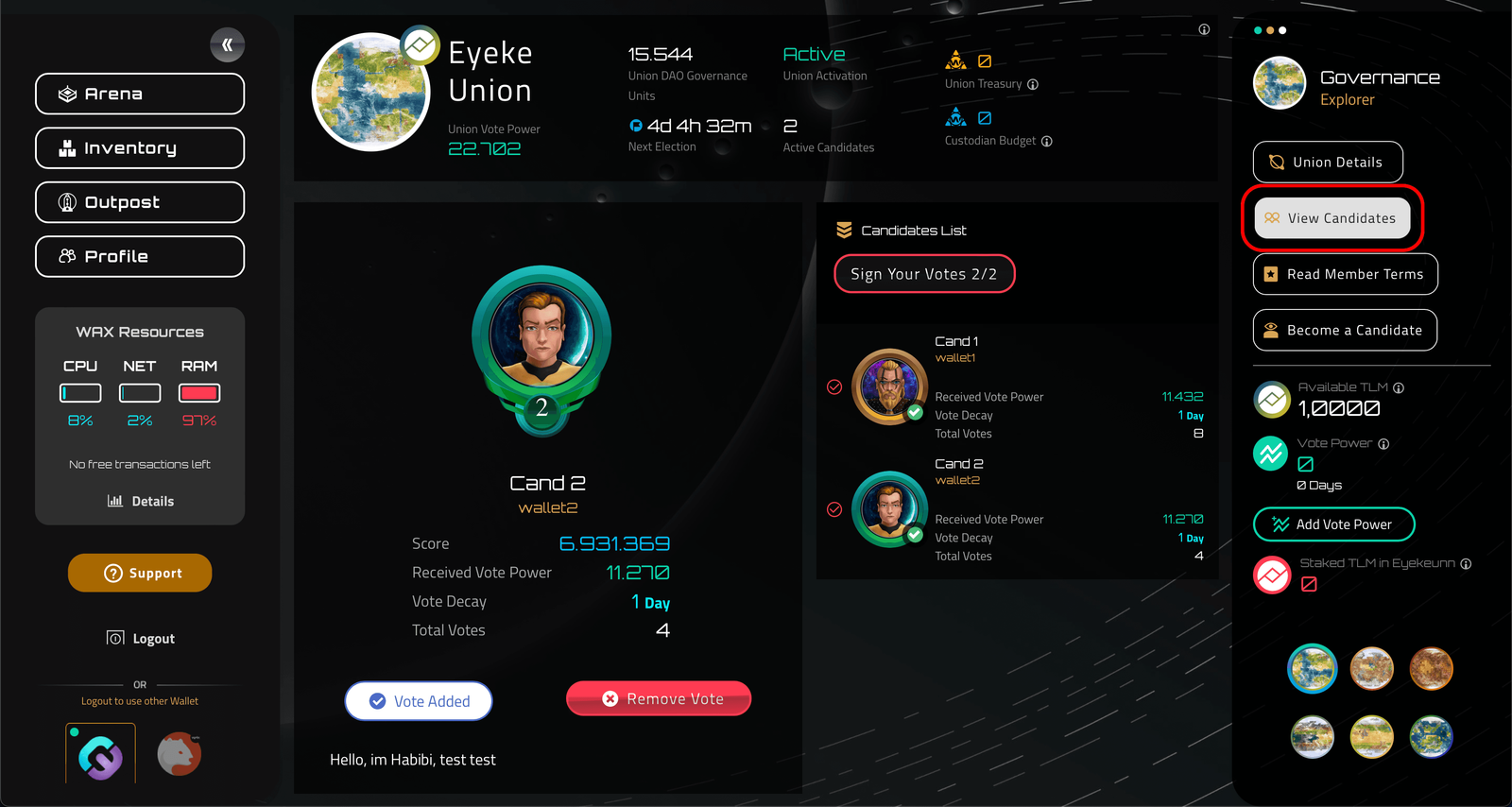 Getting Started with Alien Worlds Union DAO's
